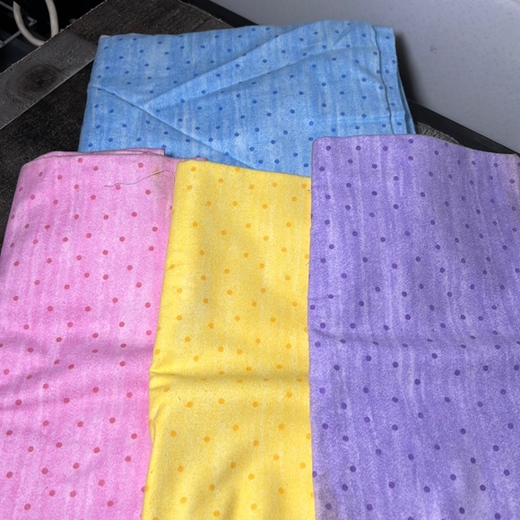 Office | New Fabric Flannel 4 Different Colors With Poka Dots Total 6 ...